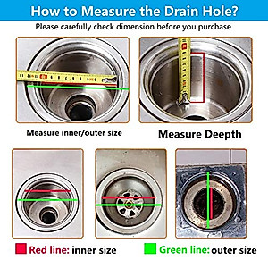 2 Pack Bathtub Drain Strainer, 2.75" Top / 1.75" Basket Stainless Steel Drain Hair Catcher, Perfect for Bathroom Sink Bathtub Vanity Sink Basin Shower Room Balcony Floor Drain (2)