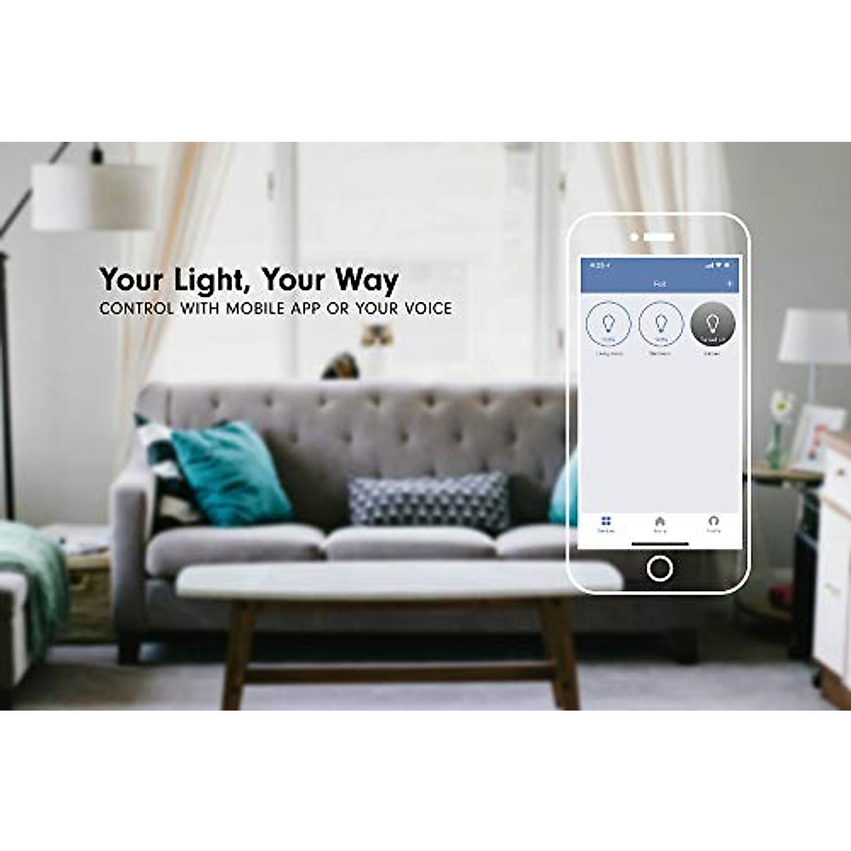 FEIT Electric Smart Wi-Fi LED Color Changing Dimmable 60W Light Bulbs 2-pk White