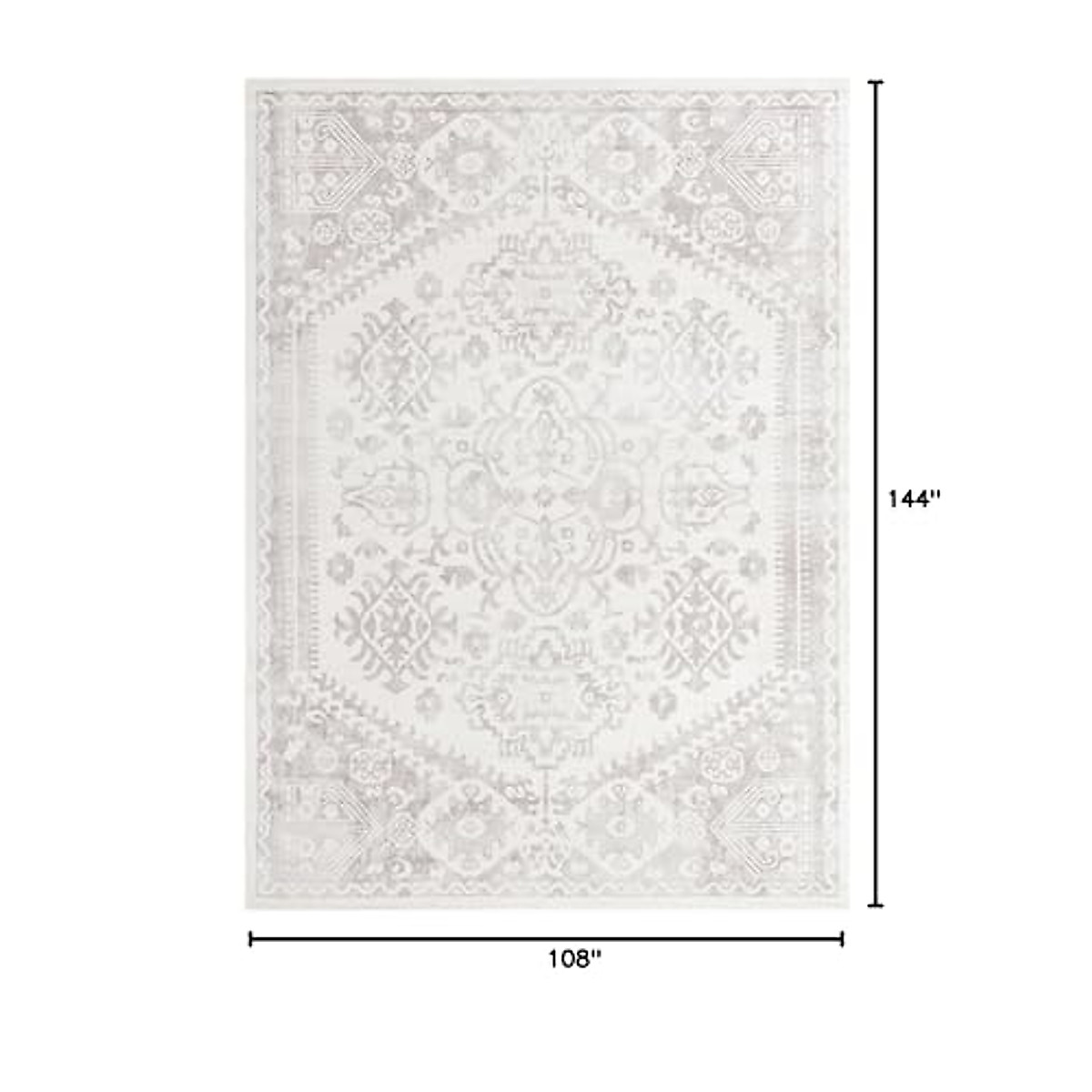 Unique Loom Oxford Collection Area Rug - Radcliffe (9' x 12' Rectangle, Cream/ Ivory)