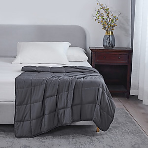 TOPCEE Weighted Blanket Cooling Breathable Heavy Blanket Microfiber Material with Glass Beads Small Blanket for Kids All-Season Summer Fall Winter Soft Thick Comfort Blanket (Dark Grey, 40"x60"-7lbs)