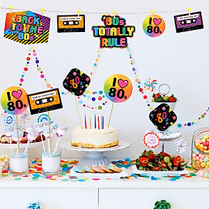 24 Pieces 80's Retro Decorations 1980's Centerpiece Sticks Baby Shower or Birthday Party Centerpiece Sticks Table Toppers Photo Booth Props