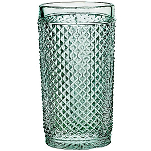 Vista Alegre Bicos Mint Green Beverage/Hiball/Tumbler Glass, Set of 4,