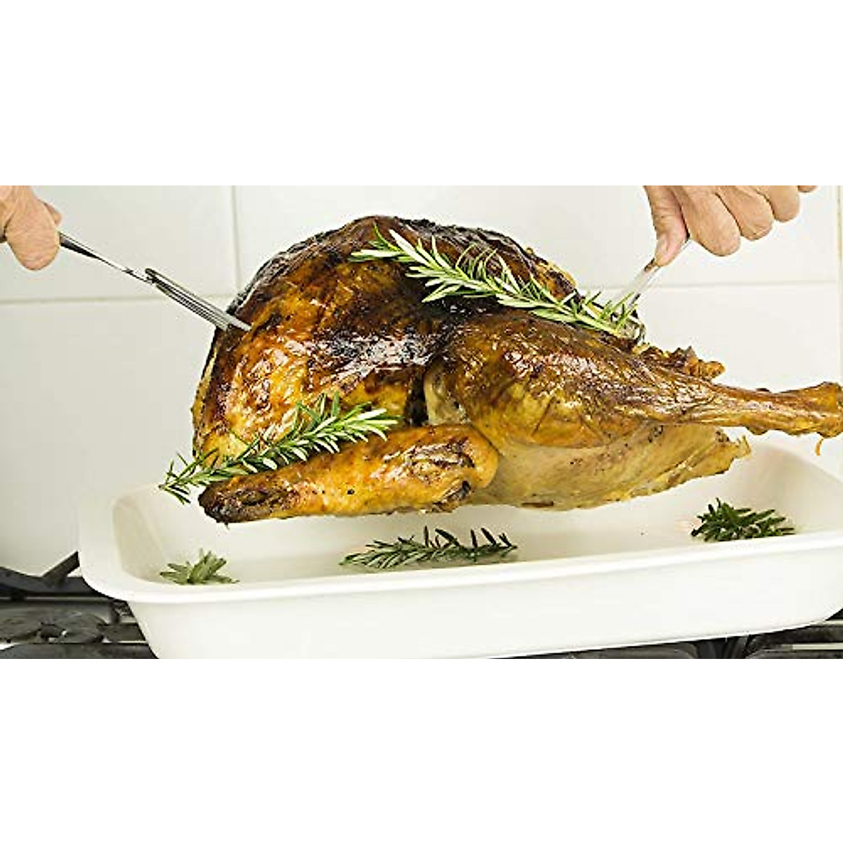 i Kito Stainless Steel Turkey Lifter,Set of 2 Heavy Roasted Turkey Meat Forks for Thanksgiving