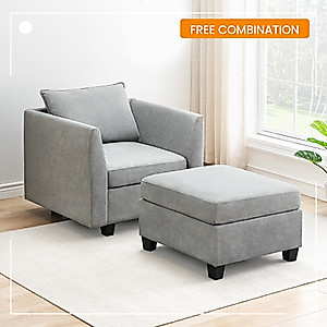 GAOMON 163'' Sectional Sofa with Storage Seats,9 Seat Convertible U Shaped Sofa with Large Reversible Chaise, Linen Fabric Modular Sofa Sectional Couches with Ottomans for Living Room,Grey