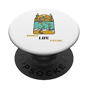 Funny Double Fisting Life with Skeleton Alcohol Summer Fun PopSockets Swappable PopGrip