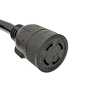 Parkworld 886009A L5-30P Male to L14-30R Generator to Transfer Switch Adapter, for Home Back Power Transfer Switch or House Panel (8FT)