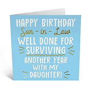 CENTRAL 23 - Funny Birthday Card for Him - 'Happy Birthday Son-In-Law' - Happy Birthday Card - Son-in-law Birthday Card - Cheeky Greeting Card for Him - Comes with Fun Stickers