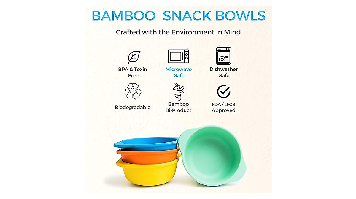 EcoMatters Bamboo Snack Cups for Kids - Safe, Eco-Friendly & Fun