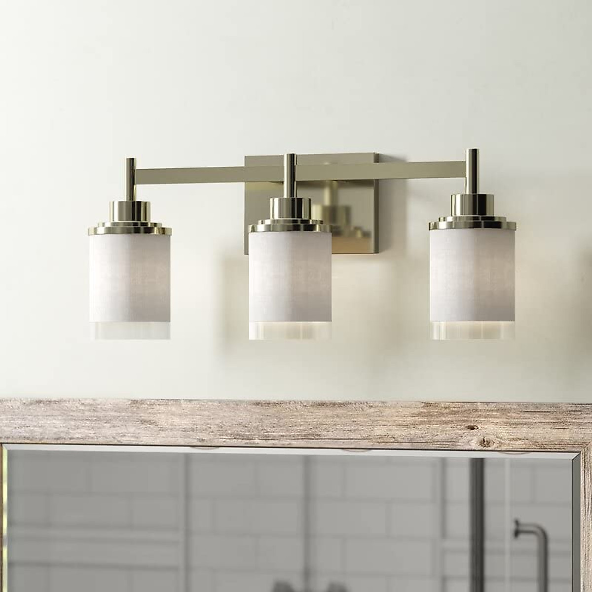 Eidonta 4 Pack White Linen Frosted Glass Lamp Shade Covers, 5.9in Height, 3.9in Diameter, 1.65in Fitter, Cylinder Light Fixture Lampshade, Glass Shade Replacement Globe for Chandelier Wall Sconce