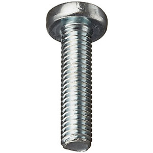 Small Parts Class 4.8 Steel Machine Screw, Zinc Plated Finish, Pan Head, Phillips Drive, Meets DIN 7985, 6mm Length, M2.5-0.45 Metric Coarse Threads (Pack of 100)