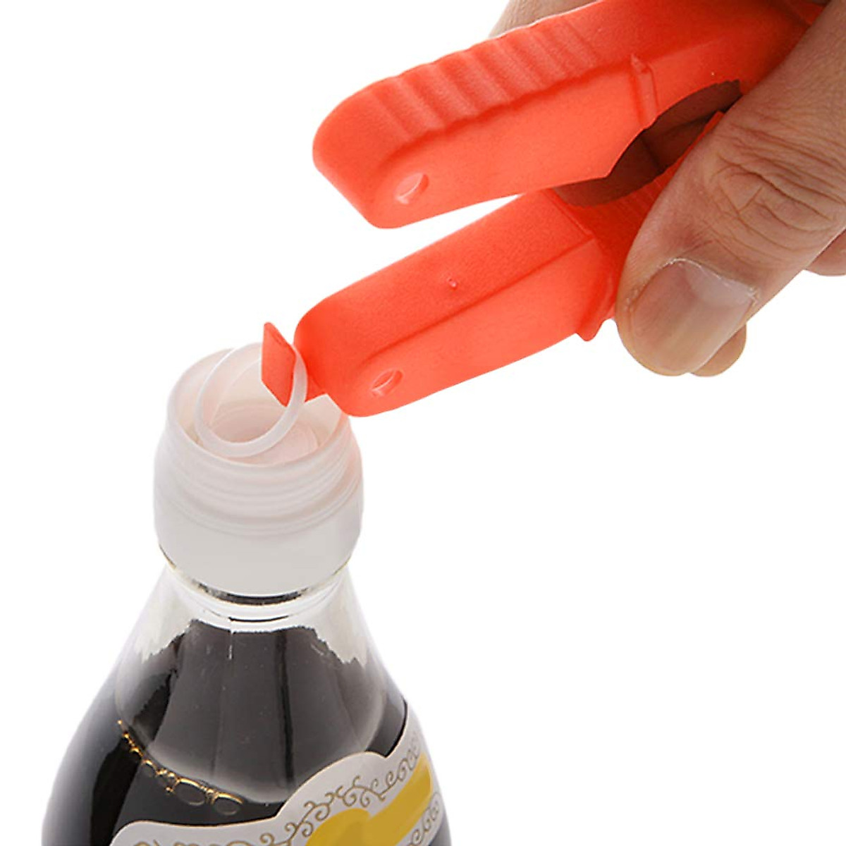 Senzeal 2PCS Multifunctional Water Bottle Opener for Weak Hands and Seniors with Arthritis - Bottle Squeeze Lids and Plastic Grip Orange