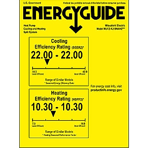 Mitsubishi 18,000 BTU 1.5 Ton Ductless Floor Standing Heat Pump & Air conditioner, Hyper Heat System SEER 22