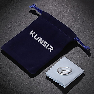 KUNSIR 925 Sterling Silver Rings Classic Cubic Zirconia Eternity Promise Statement Anniversary Wedding Bands Engagement Rings for Women Infinity Forever Love Ring Size 7-9