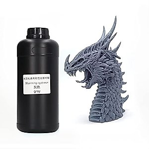 3D Printer Resin, Good Fluidity Curing Rigid Resin 1000ml Low Shrinkage Easy to High Accuracy for Desktop Models(Grey)