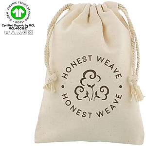 HONEST WEAVE GOTS Certified Organic Cotton Kitchen Hand and Dish Towel Sets - Oversized 20x30 inches, Fully Hemmed, in Designer Colors, 6-Pack, Sand Stripe