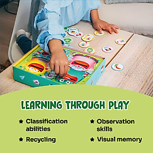 Adventerra Games Hungry Bins - A Family Board Game About Recycling & Composting - Fun & Educational Preschool Games for Boys and Girls - Learning Resources for Kids Ages 3-6