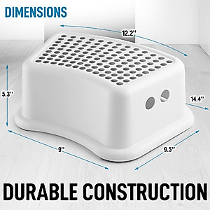 Zulay Home , Bathroom Sink with Anti-Slip Surface & Base - Kids step stool for Toddlers Potty Training, Kitchen, Living Room, Bedroom, Toy Room (Gray)