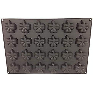 Sasa Demarle FX 4001 Flexipan Inspiration Silicone Mold with 24 Shamrock Cavities