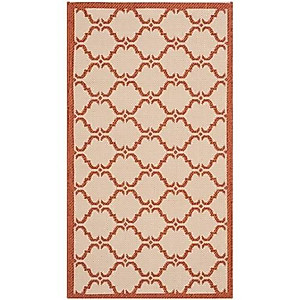 SAFAVIEH Courtyard Collection 5'3" x 7'7" Beige/Terracotta CY6009 Trellis Indoor/ Outdoor--Waterproof Easy--Cleaning Patio Backyard Mudroom Area--Rug
