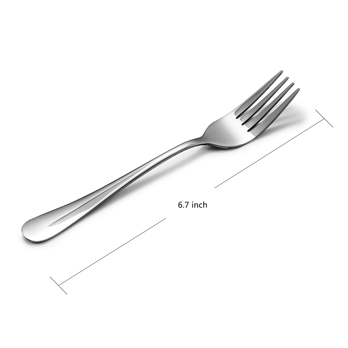 LOUVI 12-Pack Dessert Forks Set, Top Food Grade Stainless Steel Silverware Forks,Mirror Finish & Dishwasher Safe,Use for Home,Kitchen or Restaurant (Silver 6.7 Inches)