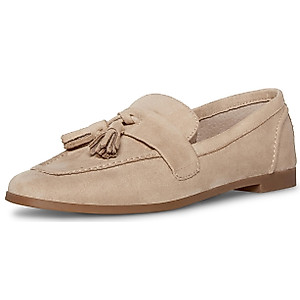 Steve Madden Womens Colorado Faux Suede Flat Loafers Tan 10 Medium (B,M)