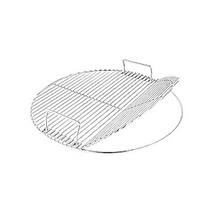 KAMaster Stainless Steel Cooking Grate for 22 in Weber Charcoal Grills 21.5 in Round Hinged Cooking Grid Grill Accessory Replaces for Weber Original Kettle Series