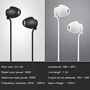 Heave in Earphone Wired Earbuds Headphones Noise Cancelling Earphones Stereo Wired Headphones for Travel/Bedtime/Workout Black