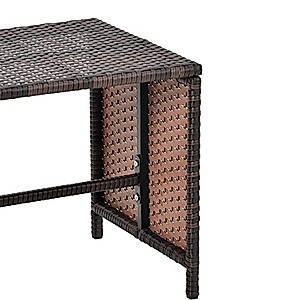 11 Piece Outdoor Garden Patio Furniture PE Rattan Wicker Dining Set Sectional Conversation Patio Set with Ottomans