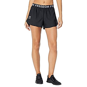Under Armour Women's New Freedom Playup Shorts , Black (001)/Red , Small
