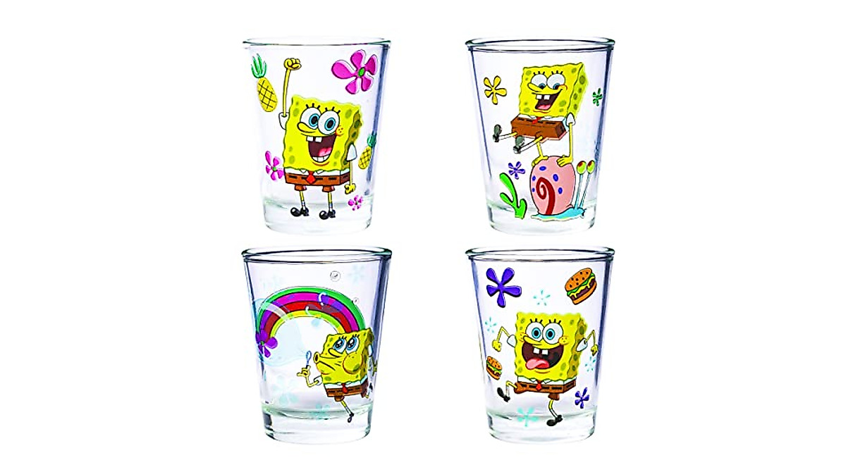 SpongeBob SquarePants Mini Glass Set - 4-Pack Gift
