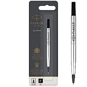 Parker Rollerball Pen Ink Refill Fine Black QUINK Ink 1 Count