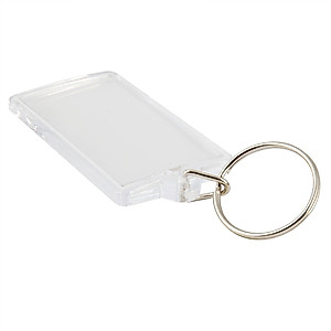 50pcs Size:2.51"x1.33" Custom Personalised Insert Photo Acrylic Blank Keyring Keychain Wholesale