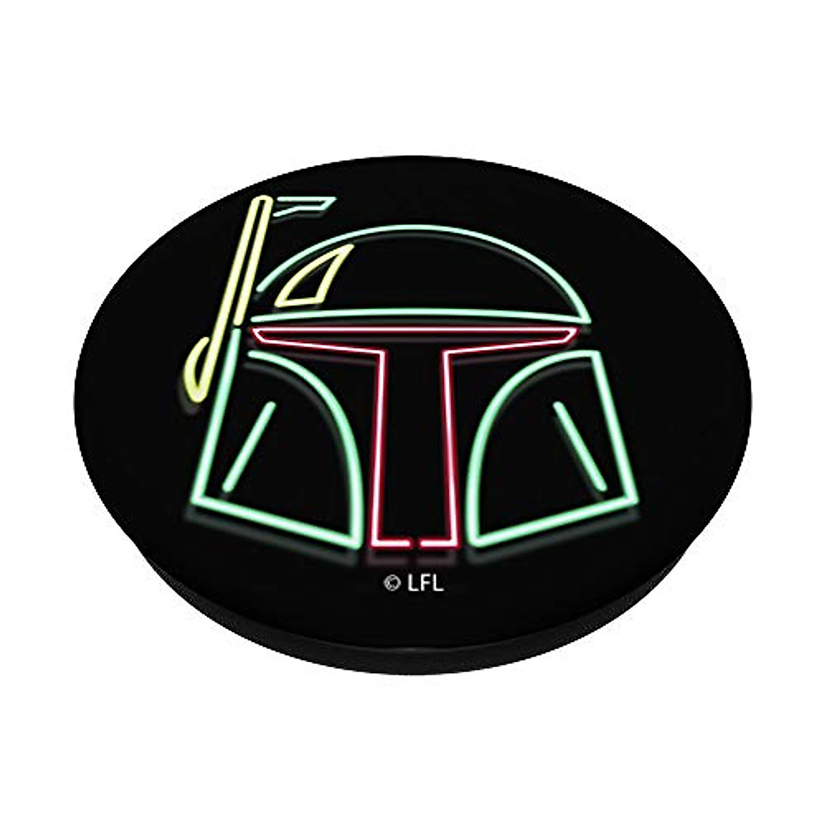Star Wars Boba Fett Neon Line Art Helmet PopSockets PopGrip: Swappable Grip for Phones & Tablets