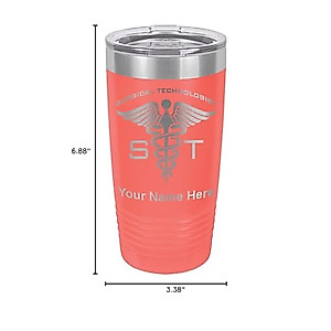 LaserGram 20oz Vacuum Insulated Tumbler Mug, ST Surgical Technologist, Personalized Engraving Included (Coral)