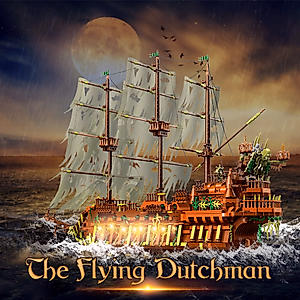 Addshiny The Flying Dutchman Caribbean Pirate Ship Model Building Blocks Kit, MOC Sailboat Model Set Construction Assembly Toy for Kids and Teens (3653 PCS)