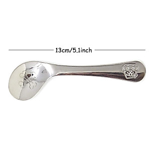 Honbay Stainless Steel Curved Exercise Spoon Self Feeding Spoon for Right Hand (Dog-Bone)