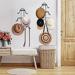 Oxdigi Towel Rack Wall Mounted Set of 2/Durable Metal Towel Holder/Extra Height Shelf Space for Bath Towels,Wine,Yoga Mats/Tree-Shaped Towel Organizer for Bathroom,Kitchen,Pool,Salon,Spa (Black)