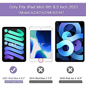 Cantis Clear Case for iPad Mini 6 8.3 inch 2021, [Built-in Screen Protector] & [Pencil Holder] Dual Layer Full-Body Shockproof Rugged Protective Case for iPad Mini 6th Generation, Clear