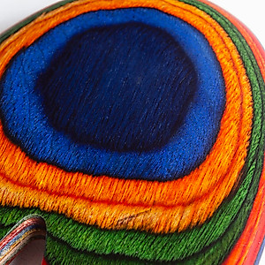 Baltique Marrakesh Collection Salad Hands Serving Utensil Set, Colorful Wooden Salad Servers