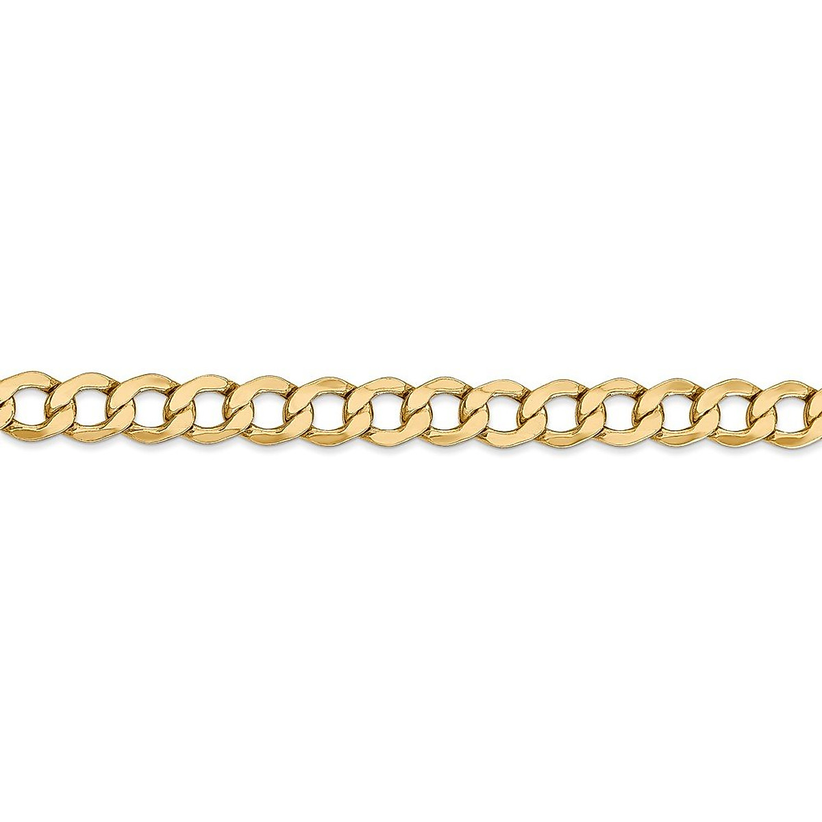 Sonia Jewels 14k Yellow Gold 6.5mm Curb Cuban Link Chain Bracelet - with Secure Lobster Lock Clasp 8"