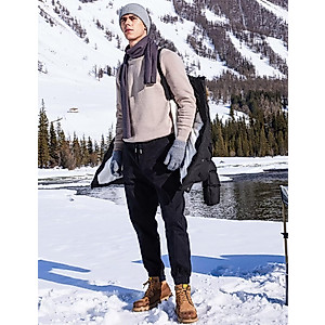 Rejork Men's Long Winter Coats Warm Water Resistant Puffy Hooded Windbreaker Insulated Thicken Jackets with Hood Black X-Large