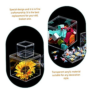 12pcs Lid Collectibles Square Plastic Candy Acrylic Treat Case Mini Items for Cube Cases Stackable Small Cubes Jewelry Container Showcase with Display Storage Clear Cm Containers