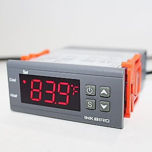 Inkbird Dual Stage DV 12V Digital Temperature Controller Fahrenheit Thermostat Heating and Cooling for Homebrewing Brew Fermenter Fridge Incubator Greenhouse