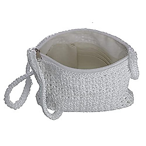 CTM® Women's Crochet Crossbody Handbag, White