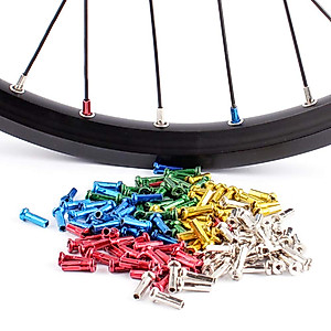 Juland 72 PCS Spoke Nipples Bike Spoke Nipples End Tips Nipples End Caps Wheel Spoke Nipples Decor for Mountain Road Bicycles 14G – Black