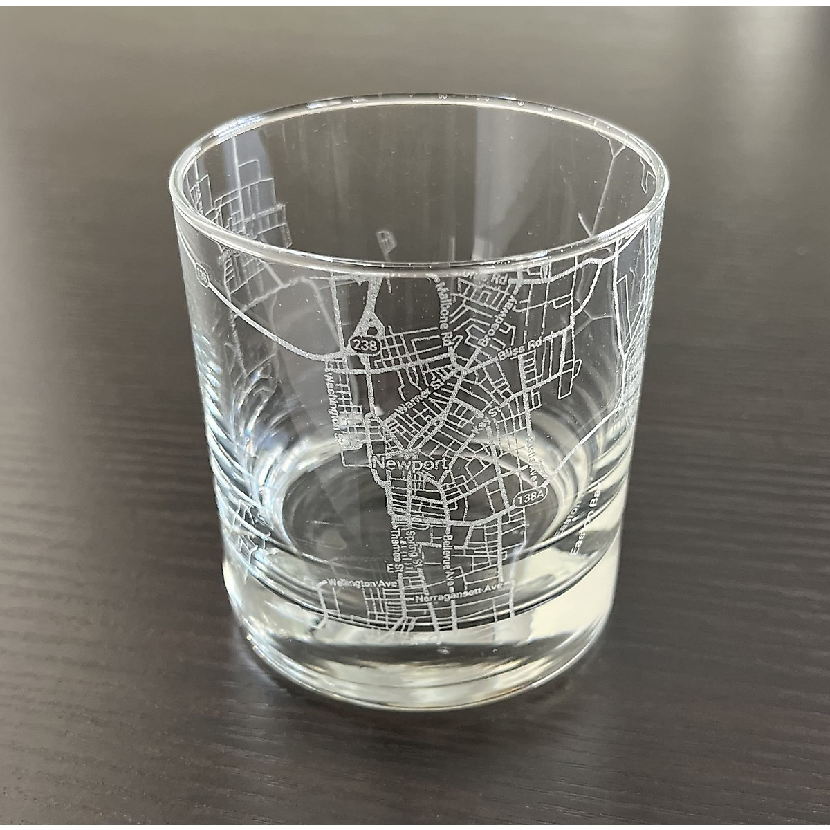 Rocks Whiskey Old Fashioned 11oz Glass Urban City Map Newport Rhode Island