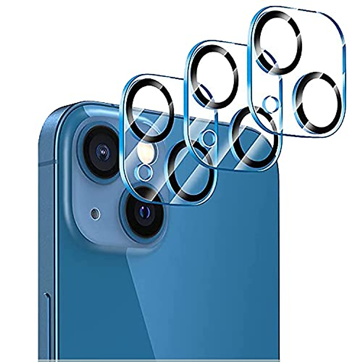 [3 Pack] Tamoria Camera Lens Protector Compatible for iPhone 13 & iPhone 13 Mini Camera Cover Premium 9H Tempered Glass [Anti-Scratch]99.99% Transparency with Black Circle Design for iPhone 13 6.1 Inch & iPhone 13 Mini 5.4 Inch