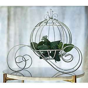 Anderson's White Wire Cinderella Carriage, Coach, Wedding, Birthday, Special Event Décor/Centerpiece, 12 Inches