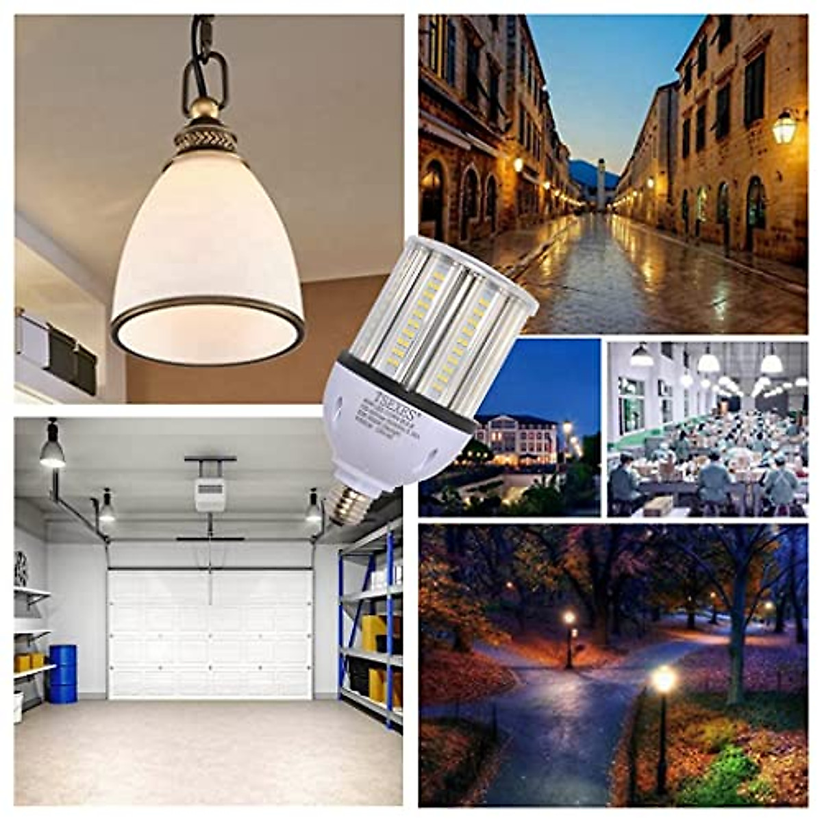 TSEXES 40W LED Bulbs 6000Lumen E26 Medium Base LED Corn Light Bulb 5000K Daylight,Equivalent 175W to 250W Metal Halide Bulb HID HPS Bulb for Indoor Outdoor Garage Workshop Warehouse Backyard