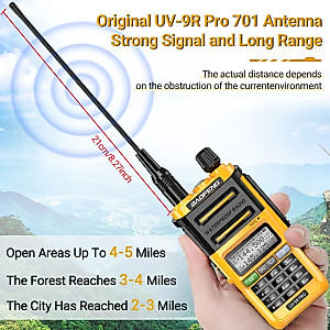 BAOFENG UV-9R PRO Dual Band Two-Way Radio Ham Radio Waterproof IP67 Transceiver Walkie Talkie Rechargeable 8W Ham Radio Upgraded Version of UV-5R with Type-C Charger Cable